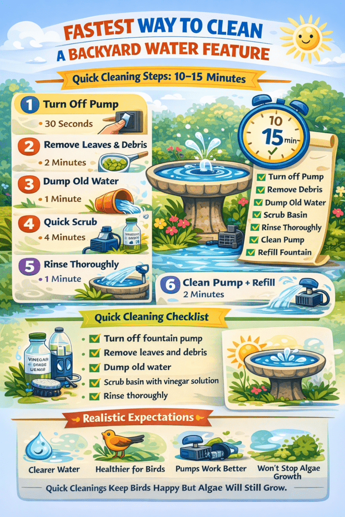 Fastest Way to Clean a Backyard Water Feature